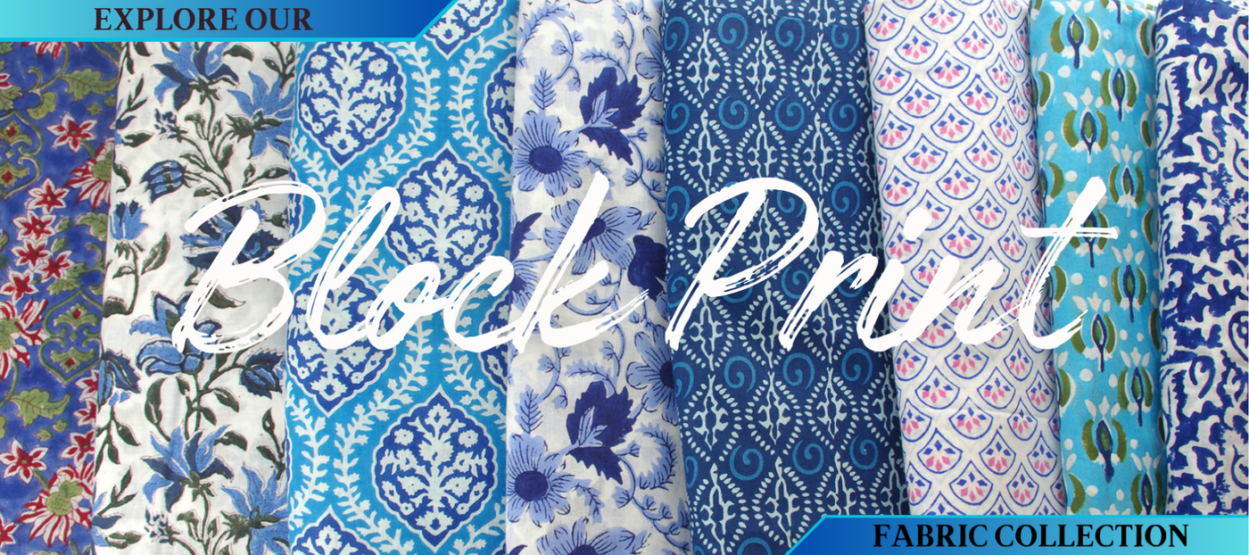 Hand Block Printed Fabric, Indian Kantha Quilts & Bedspreads, Tapestry ...