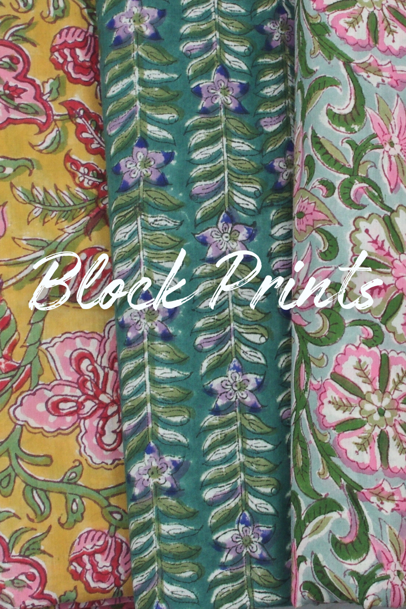 Hand Block Printed Fabric, Indian Kantha Quilts & Bedspreads, Tapestry ...